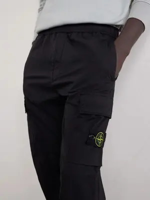 Stone Island Tapered Stretch-cotton Shell Cargo Trousers