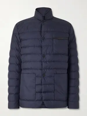 Moncler Kenai Leather-trimmed Quilted Shell Down Jacket