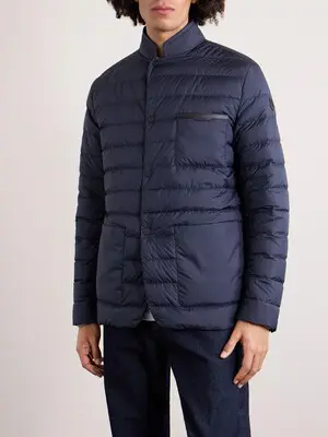 Moncler Kenai Leather-trimmed Quilted Shell Down Jacket
