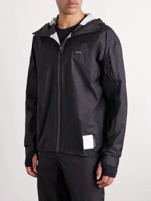 Satisfy Rain Fly Hooded Logo-printed Pertex® Shield Air Jacket