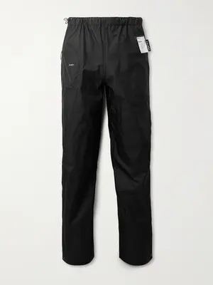 Satisfy Straight-leg Pertex® 3l Rain Logo-appliquéd Recycled-ripstop Trousers - Black