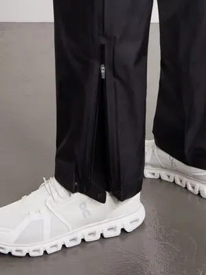 Satisfy Straight-leg Pertex® 3l Rain Logo-appliquéd Recycled-ripstop Trousers - Black