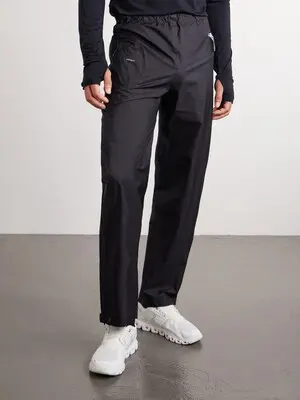 Satisfy Straight-leg Pertex® 3l Rain Logo-appliquéd Recycled-ripstop Trousers - Black