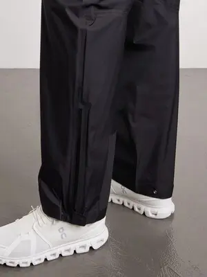 Satisfy Straight-leg Pertex® 3l Rain Logo-appliquéd Recycled-ripstop Trousers - Black