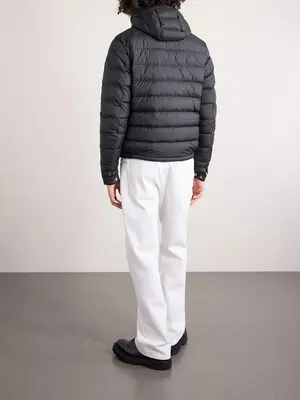 Moncler Sestriere Slim-fit Leather-trimmed Quilted Shell Hooded Down Jacket