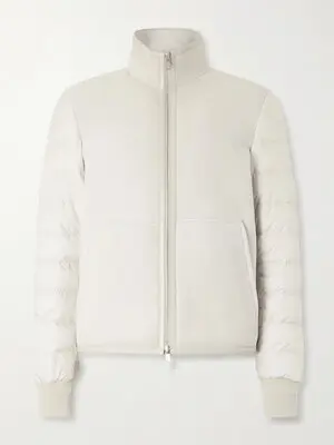 Moncler Crachin Reversible Leather-trimmed Quilted Shell And Shearling Down Jacket - Neutrals