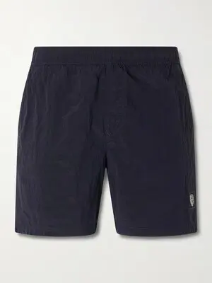 Stone Island Straight-leg Mid-length Econyl® Nylon Metal Swim Shorts - Blue