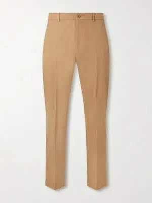 Moncler Straight-leg Cotton-blend Trousers - Neutrals