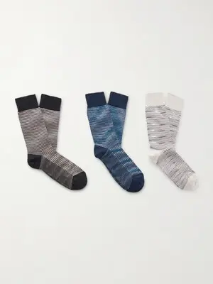 Missoni Three-pack Cotton-blend Socks