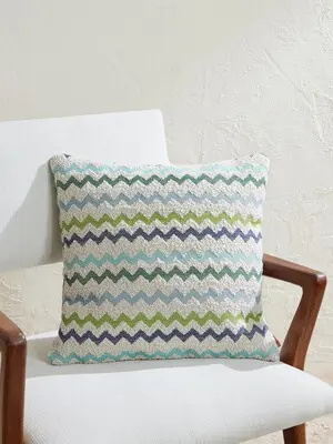 Missoni Capri Striped Bouclé Cushion - Green