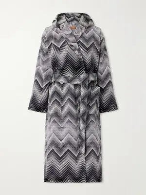 Missoni Marea Striped Cotton-terry Hooded Robe - Multi