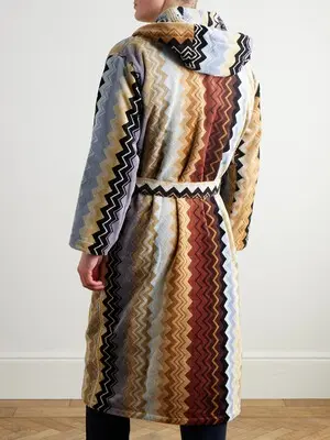 Missoni Giacomo Striped Cotton-terry Hooded Robe