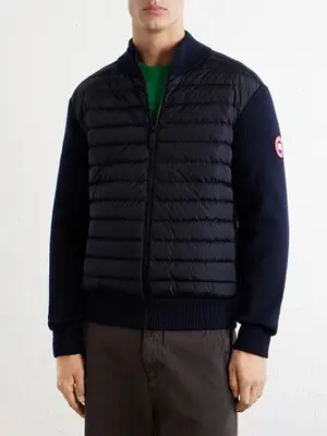 Canada Goose Hybridge Slim-fit Quilted Down Shell And Merino Wool Jacket
