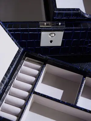 Smythson Panama Cross-grain Leather Jewellery Box