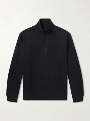 Lululemon Steady State Cotton-blend Jersey Half-zip Sweatshirt - Black