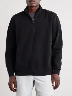 Lululemon Steady State Cotton-blend Jersey Half-zip Sweatshirt