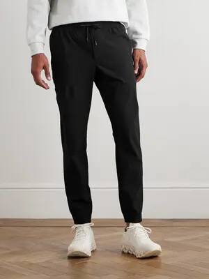 Lululemon Licence To Train Tapered Stretch Recycled Waffle-knit Joggers - Black