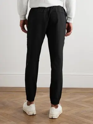 Lululemon Licence To Train Tapered Stretch Recycled Waffle-knit Joggers - Black