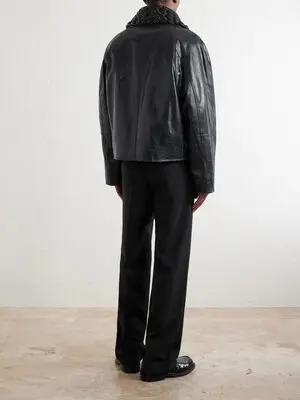 Bottega Veneta Intrecciato-trimmed Leather Jacket