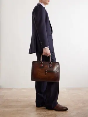 Berluti Un Jour Mini Venezia Leather Briefcase