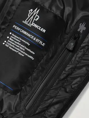 Moncler Montgetech Logo-appliquéd Quilted Stretch-nylon Hooded Down Ski Jacket - Black