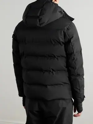 Moncler Montgetech Logo-appliquéd Quilted Stretch-nylon Hooded Down Ski Jacket - Black