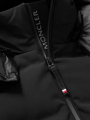 Moncler Montgetech Logo-appliquéd Quilted Stretch-nylon Hooded Down Ski Jacket - Black