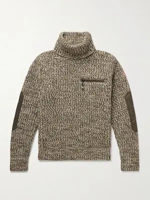 Moncler Shell-trimmed Virgin Wool Rollneck Sweater