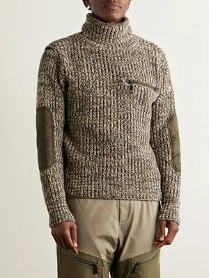 Moncler Shell-trimmed Virgin Wool Rollneck Sweater