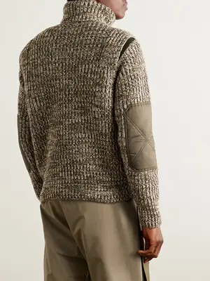 Moncler Shell-trimmed Virgin Wool Rollneck Sweater