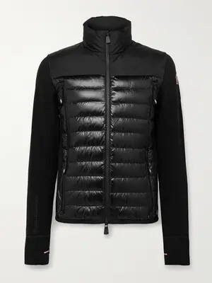 Moncler Panelled Quilted Shell And Power Stretch™ Pro Down Jacket - Black