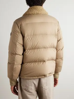 Moncler Tonnay Shearling-trimmed Suede Down Jacket