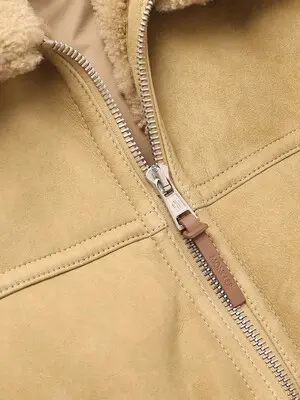 Moncler Tonnay Shearling-trimmed Suede Down Jacket