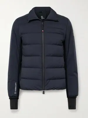 Moncler Araripe Stretch-jersey Trimmed Quilted Down Ski Jacket - Blue
