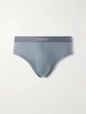 Zimmerli Sea Island Cotton Briefs - Blue