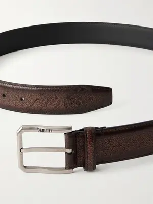 Berluti 3cm Full-grain Venezia Softy Leather Belt