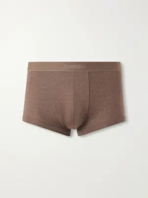 Zimmerli Sea Island Cotton Boxer Briefs - Brown