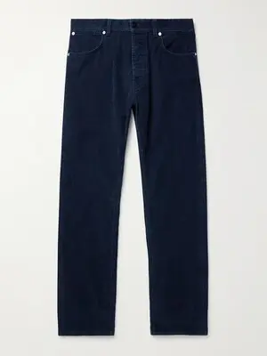 Stone Island Denim Research Straight-leg Cotton-blend Corduroy Trousers - Blue