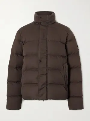 Stone Island Ghost Garment-dyed Quilted Virgin Wool-twill Down Jacket