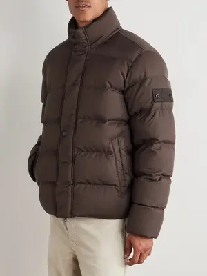 Stone Island Ghost Garment-dyed Quilted Virgin Wool-twill Down Jacket