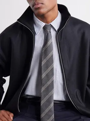 MFPEN Banquet 6cm Striped Silk-jacquard Tie