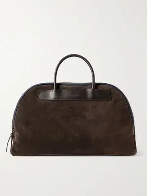 BLEU DE CHAUFFE Leather-trimmed Suede Weekend Bag