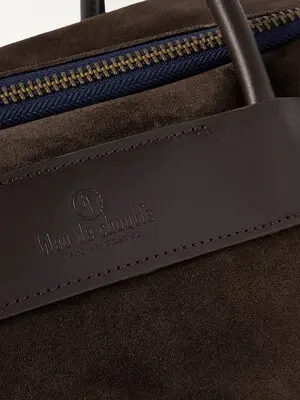 BLEU DE CHAUFFE Leather-trimmed Suede Weekend Bag