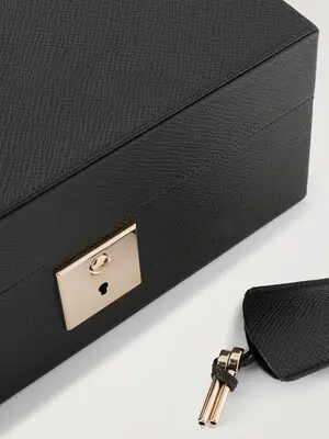 Smythson Mara Croc-effect Leather Six-piece Watch Box