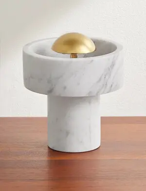 TOM DIXON Stone Portable Marble And Gold-tone Led Lamp - Gray