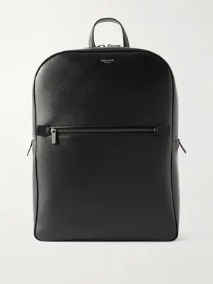 SERAPIAN Evoluzione Cross-grain Leather Backpack - Black
