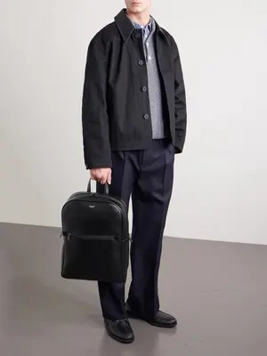 SERAPIAN Evoluzione Cross-grain Leather Backpack