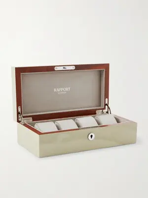 RAPPORT LONDON Heritage Lacquered Cedar Four-piece Watch Box - Neutrals