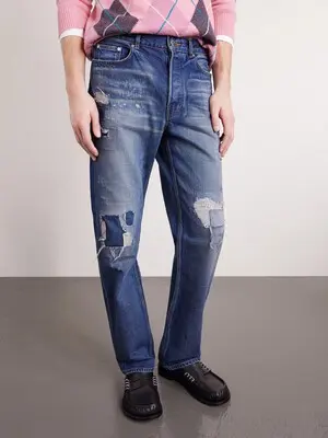 JW Anderson Straight-leg Distressed Patchwork Jeans