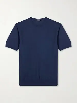 Kiton Knitted Cotton T-shirt - Blue